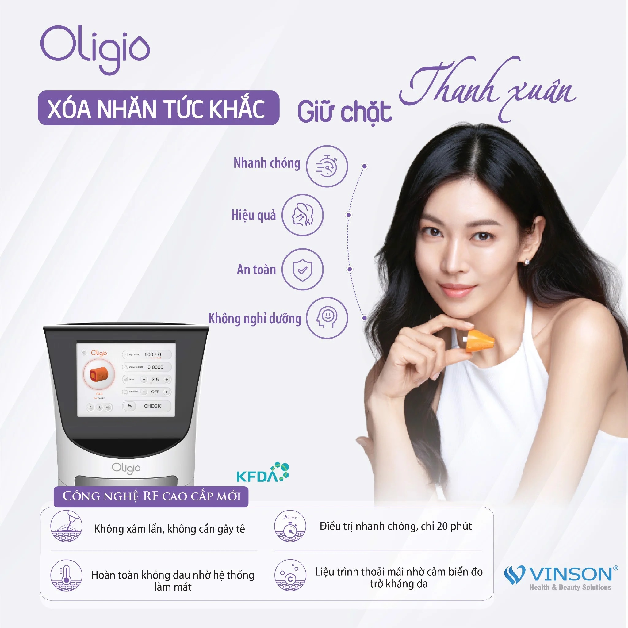 Oligio - Máy laser điều trị thẩm mỹ da liễu - PKCKDL Ngọc Châu